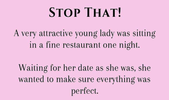 Attractive Lady in Restaurant Tells Waiter to Stop That Joke-PREVIEW ...